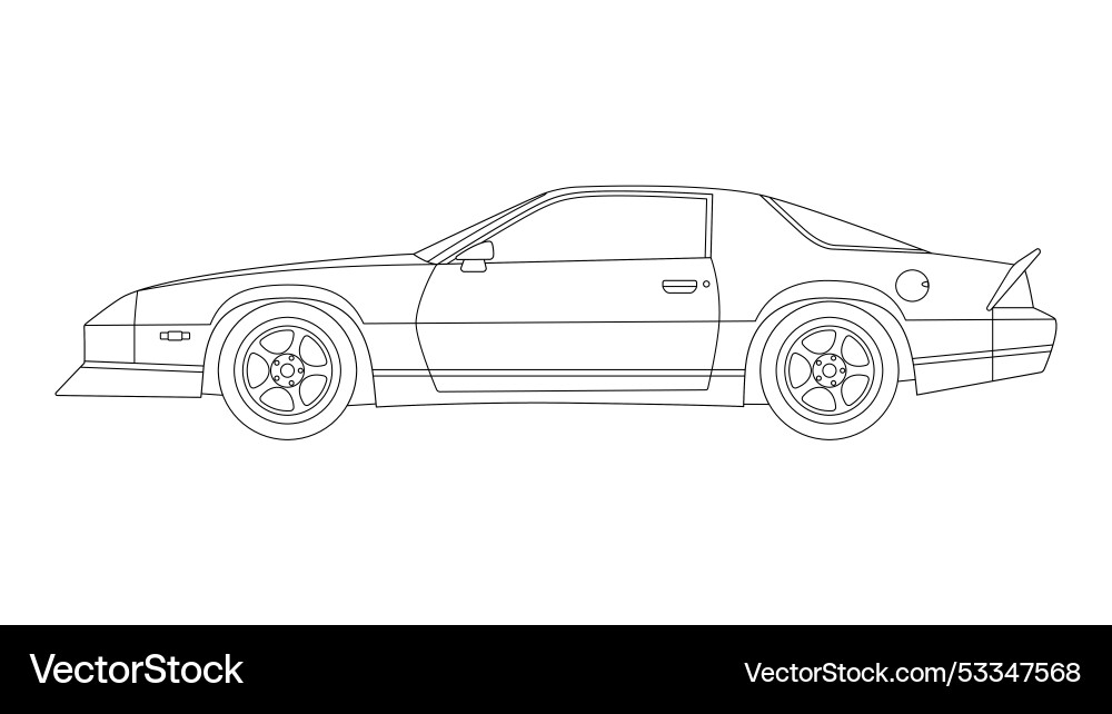 Chevrolet camaro 1982 Royalty Free Vector Image