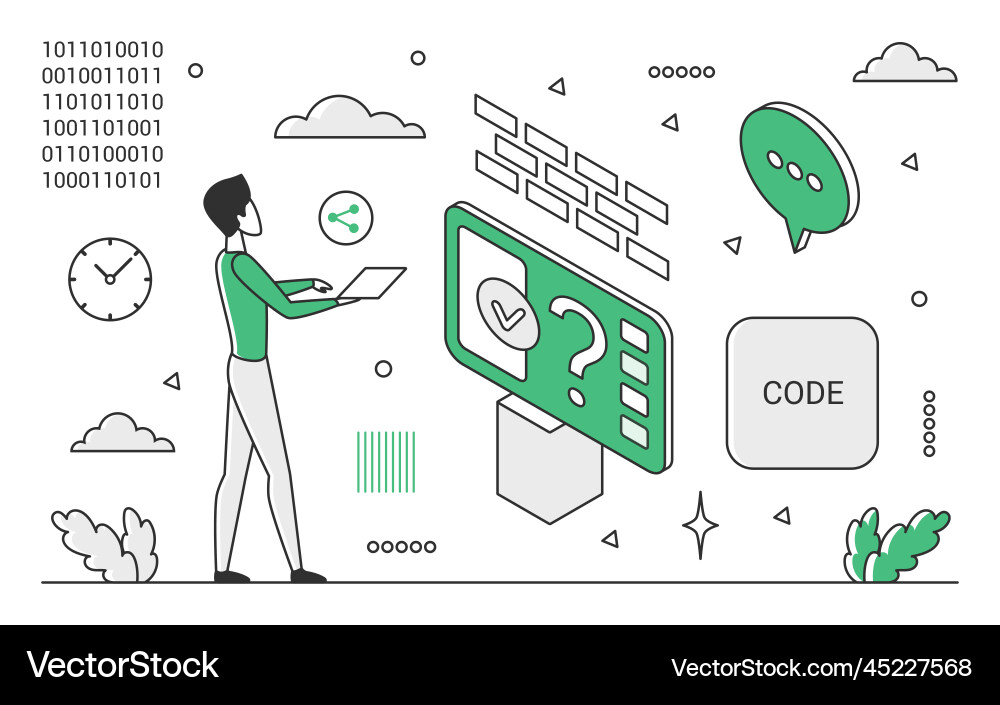 Code programming solution Royalty Free Vector Image