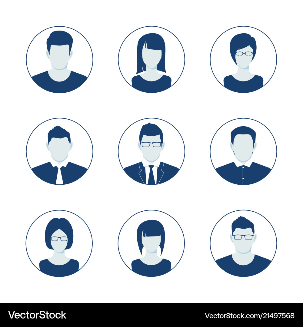 Default avatar profile icon set man and woman Vector Image