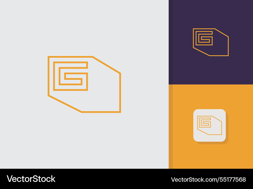 Initial letter g construction logo Royalty Free Vector Image