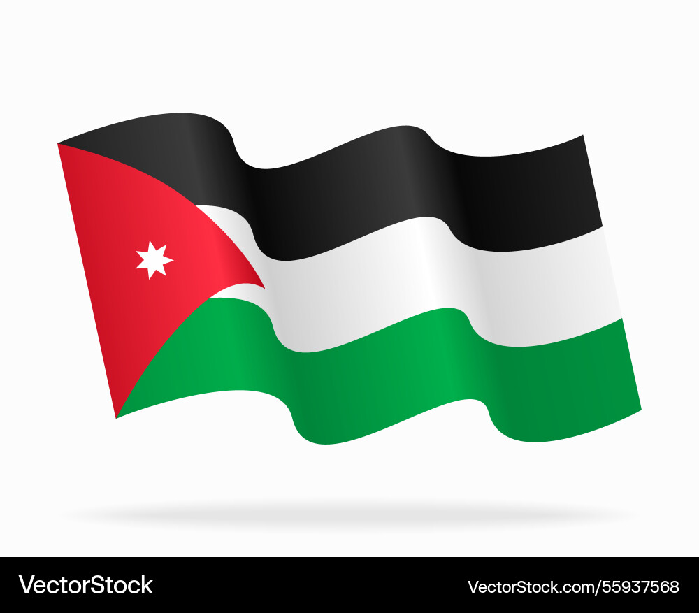 Jordanian Flag Wavy Background Royalty Free Vector Image