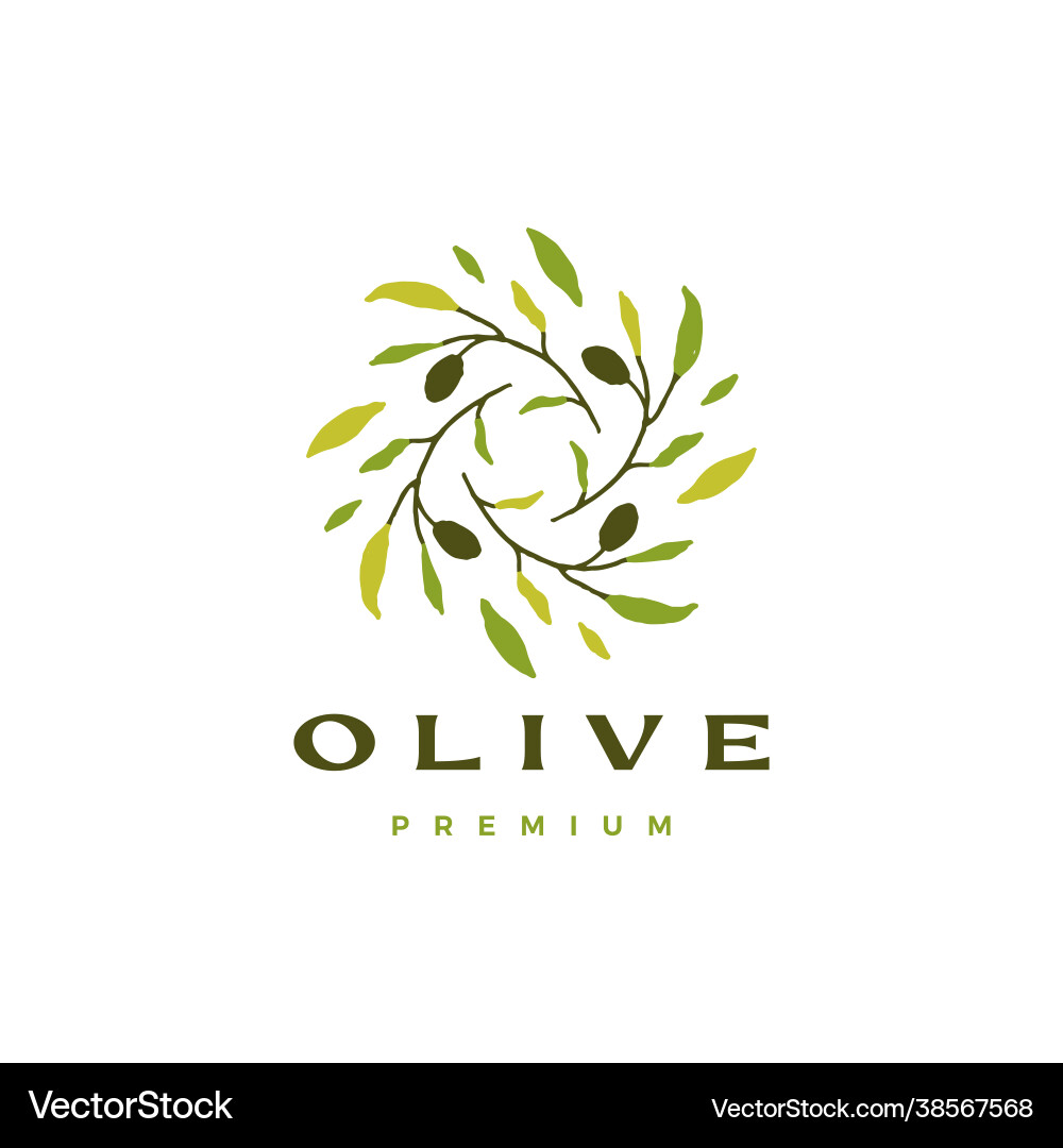 Olive Branch Logo - Leaf Motif Royalty Free Vector Image