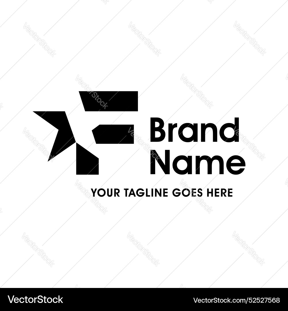 Simple and memorable initial f star logo Vector Image