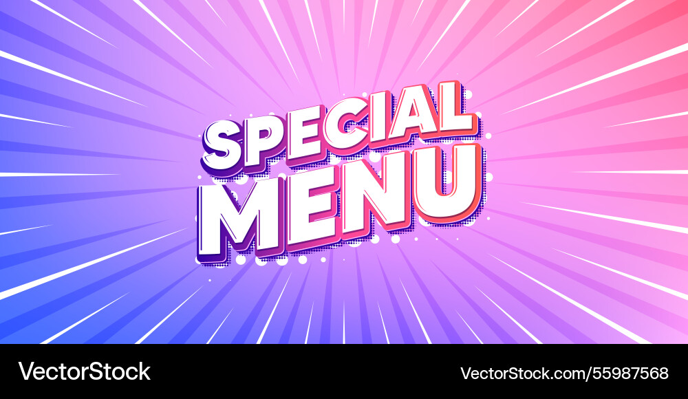 Special menu tag kitchen food offer offer sun Vector Image