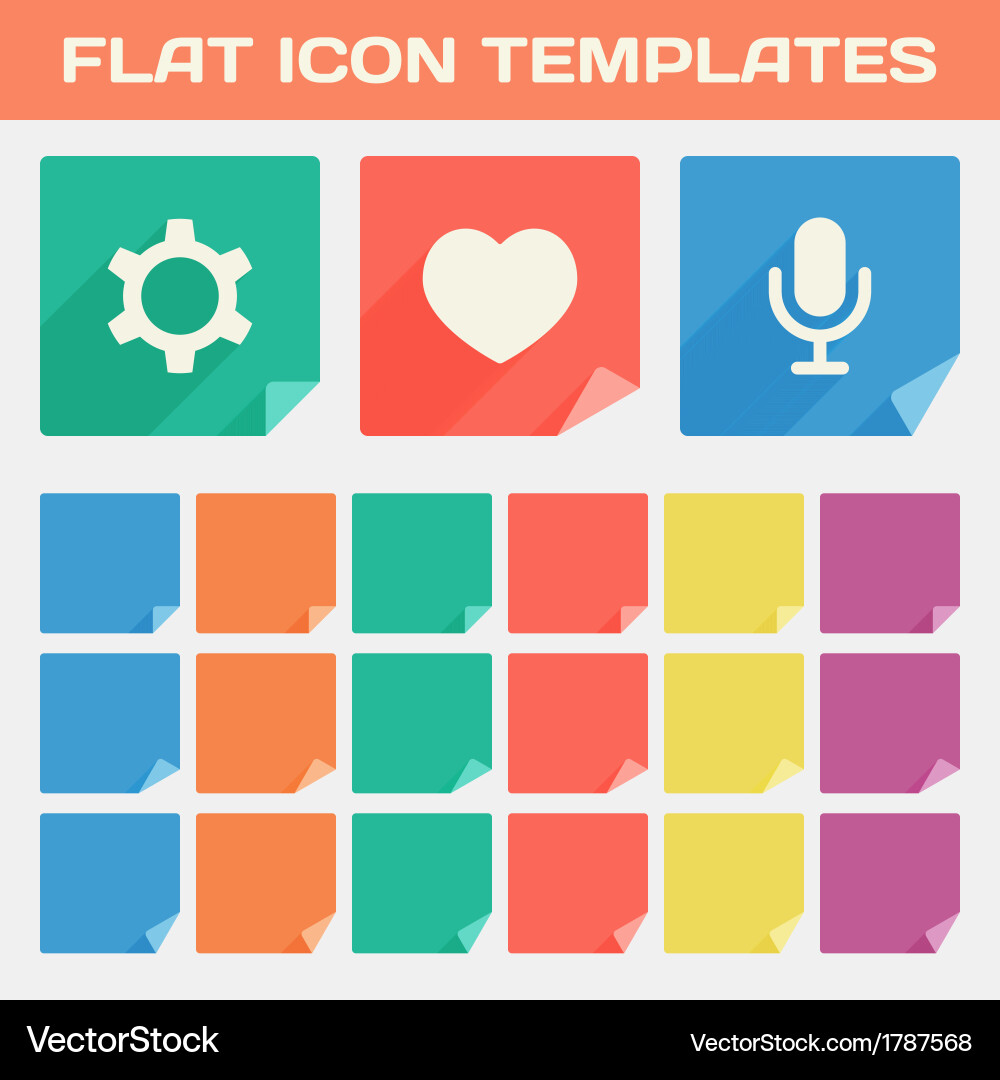 Trendy flat app icon templates with different Vector Image