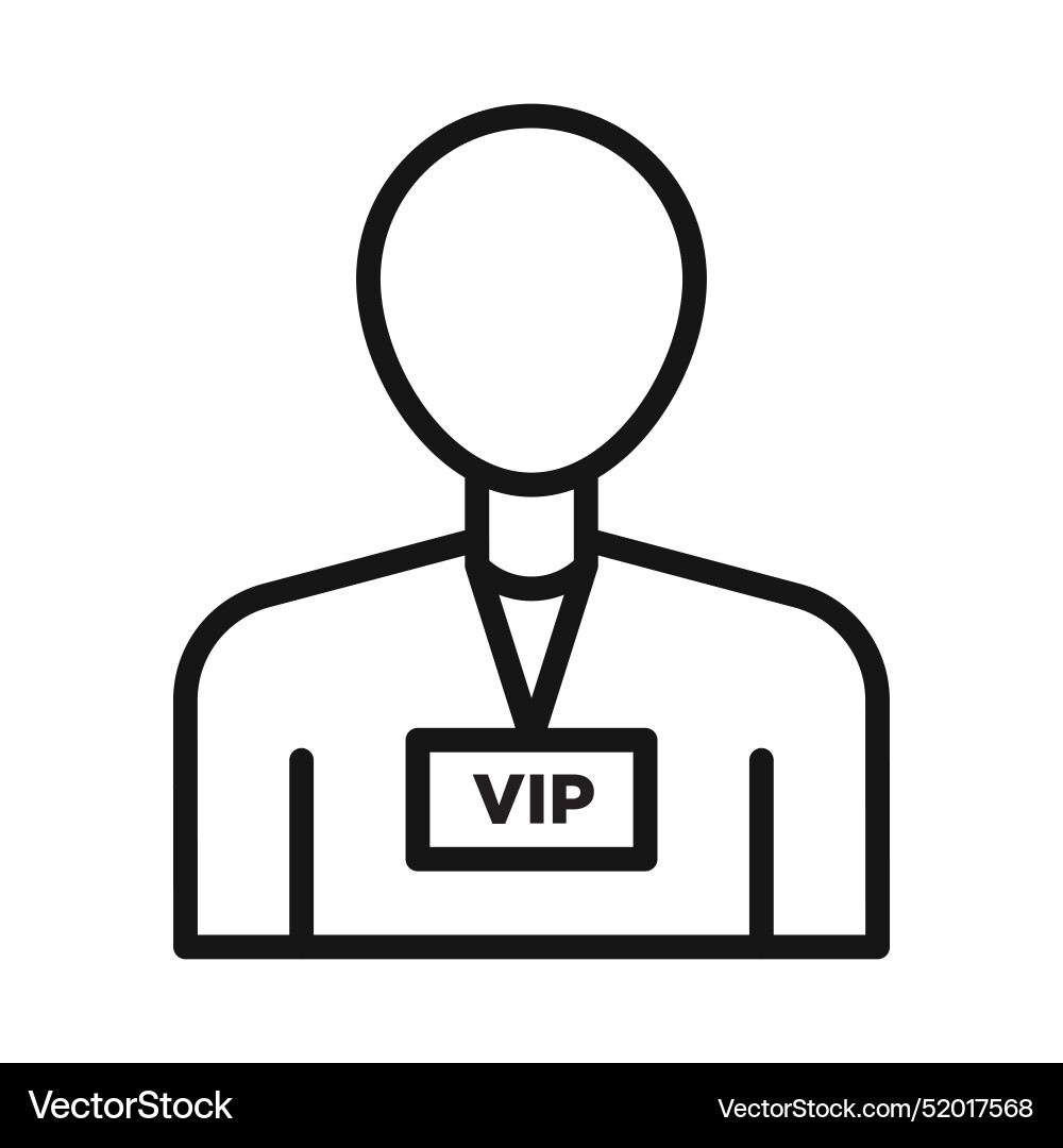 Vip person icon black line art Royalty Free Vector Image