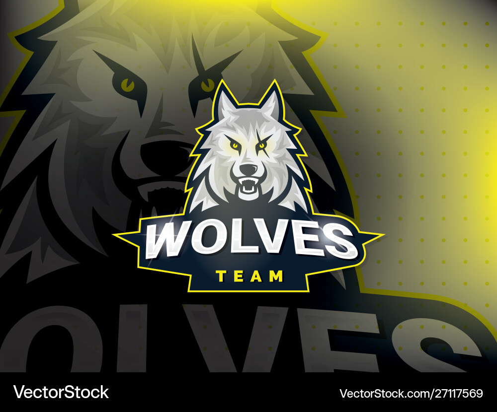 Aggressive Wolf Mascot Logo Royalty Free Vector Image