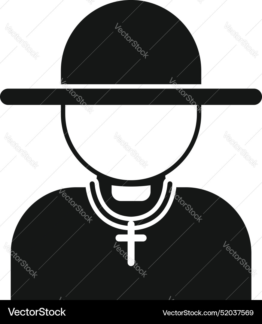 Catholic priest wearing cassock and hat with cross