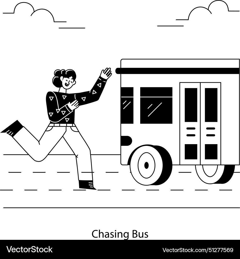 Chasing bus Royalty Free Vector Image - VectorStock