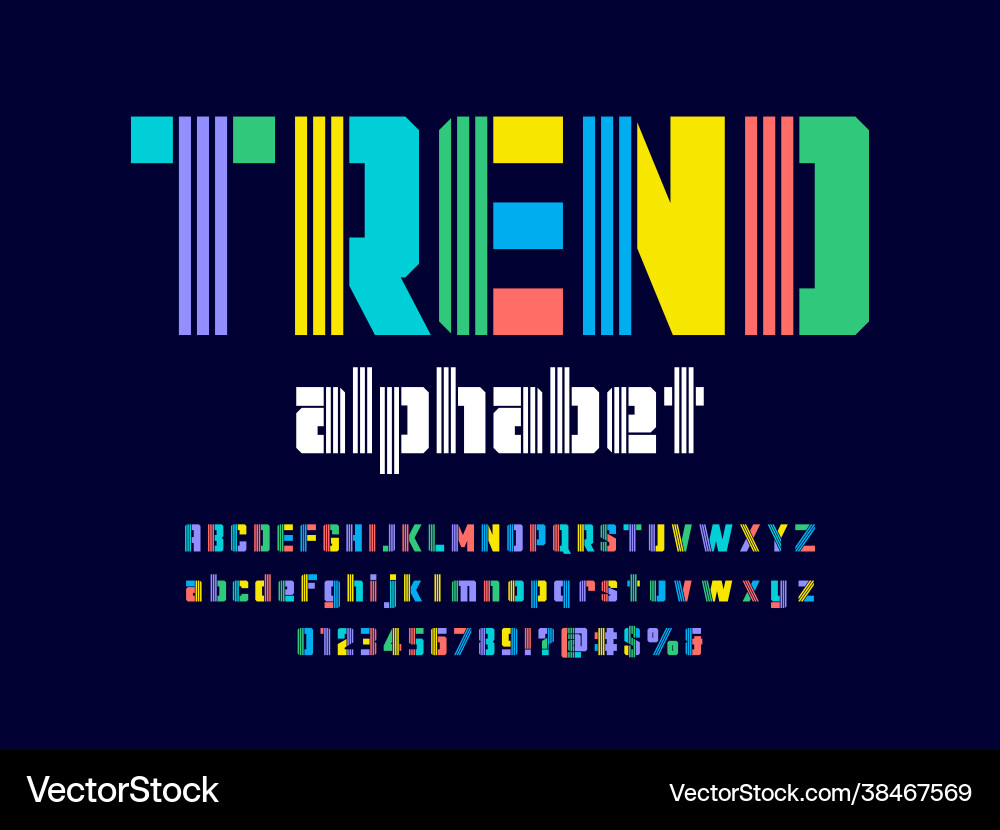 Colorful font Royalty Free Vector Image - VectorStock