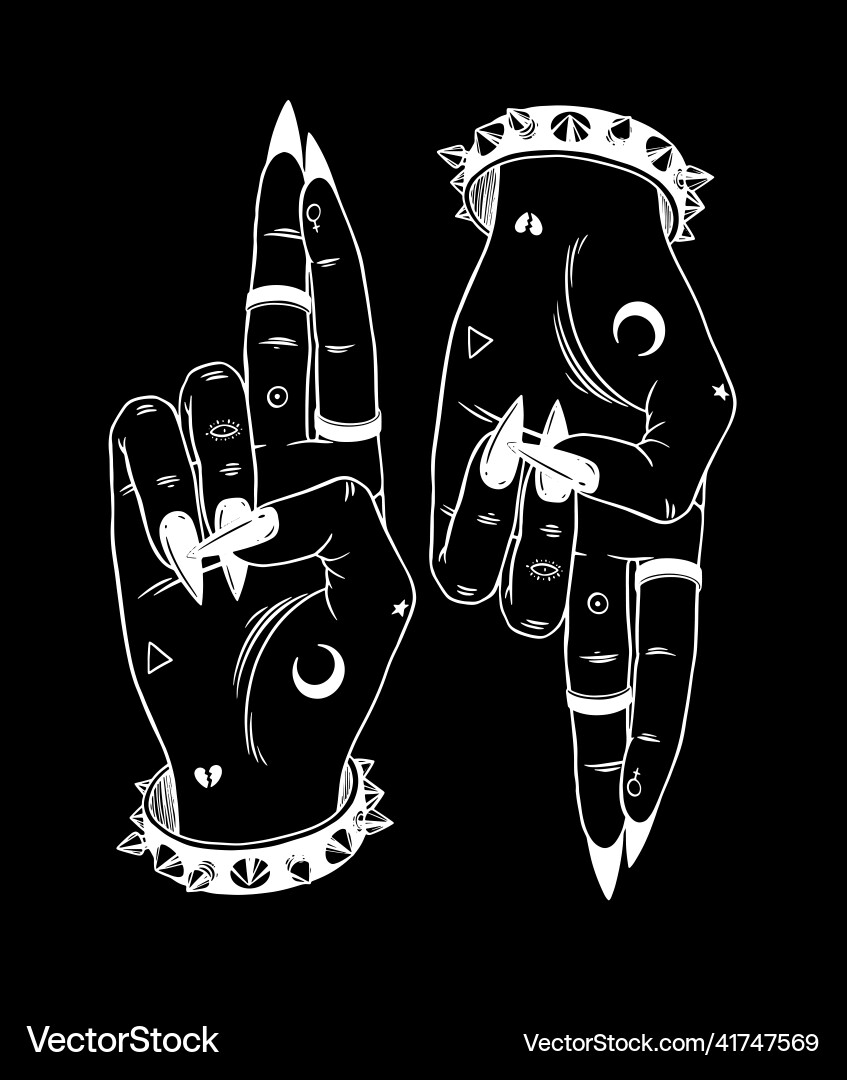 Devil's Hands - Alchemy Symbol Royalty Free Vector Image