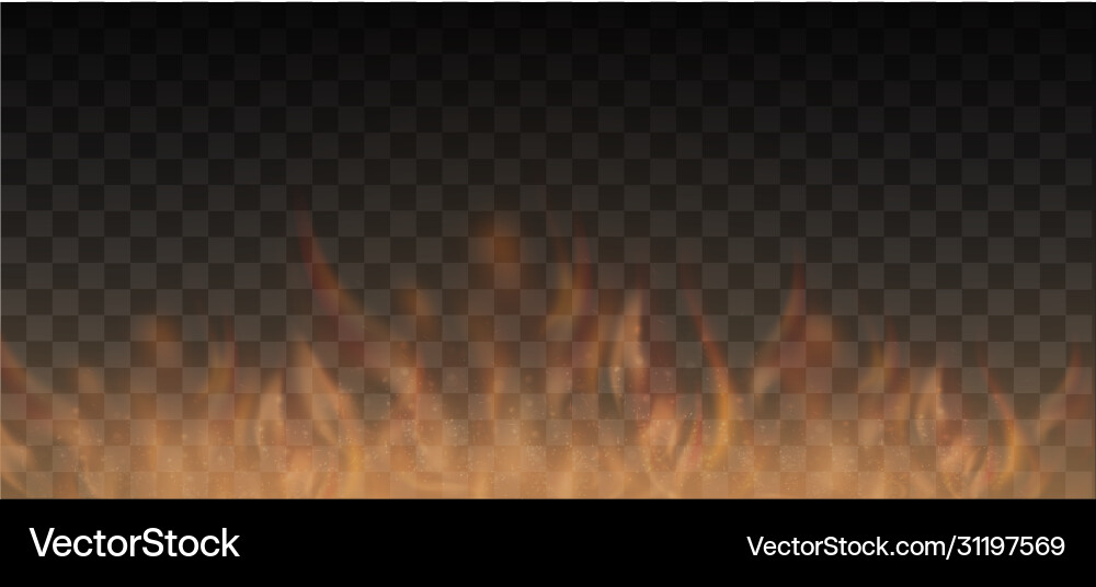 Fog and smoke fire isolated on transparent Vector Image