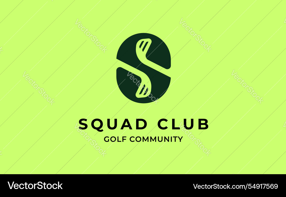 Monogram logo design initial s and golf ball Vector Image