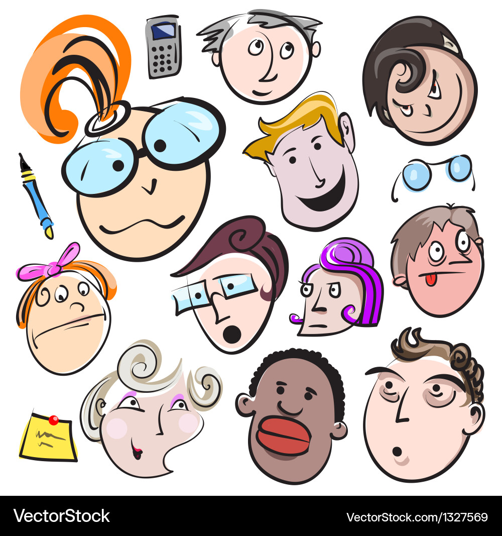 People face cartoon icon Royalty Free Vector Image