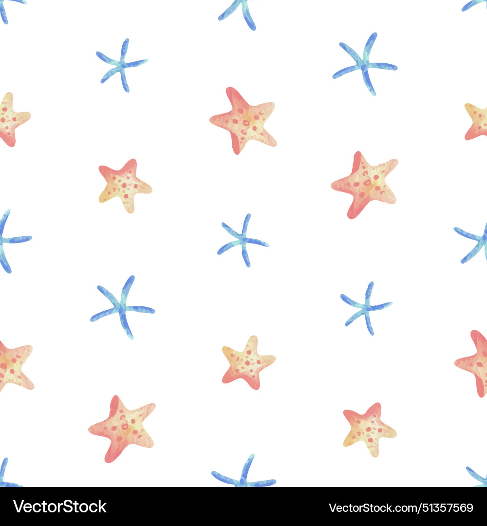 Starfish oceanic underwater coral reef animals Vector Image