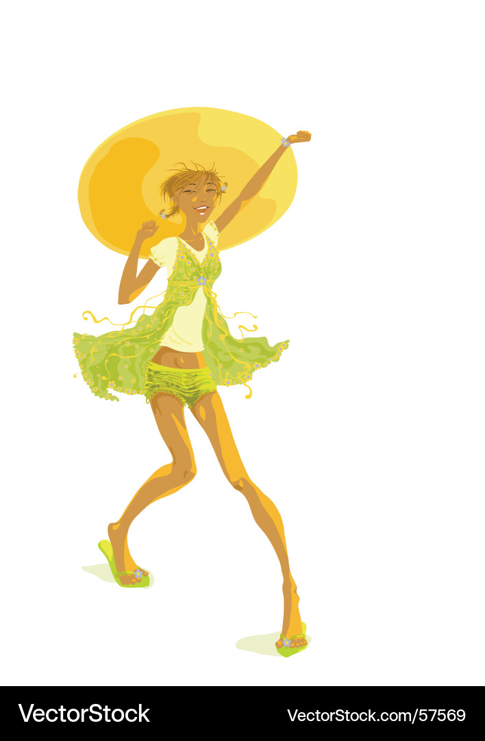 Sunny day girl Royalty Free Vector Image - VectorStock