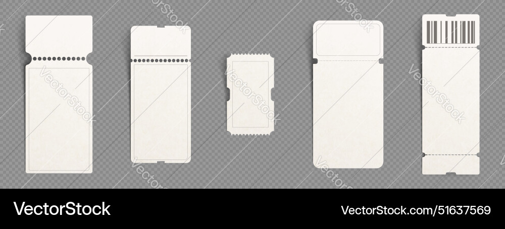 Ticket Mockup with Paper Texture Royalty Free Vector Image