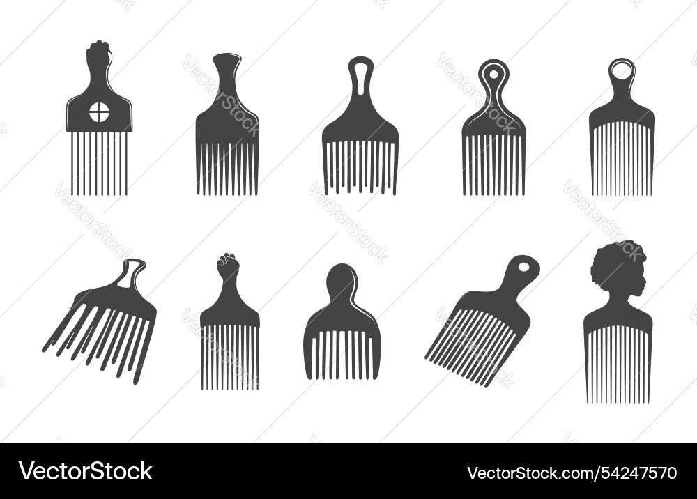 Afro comb silhouette svg Royalty Free Vector Image
