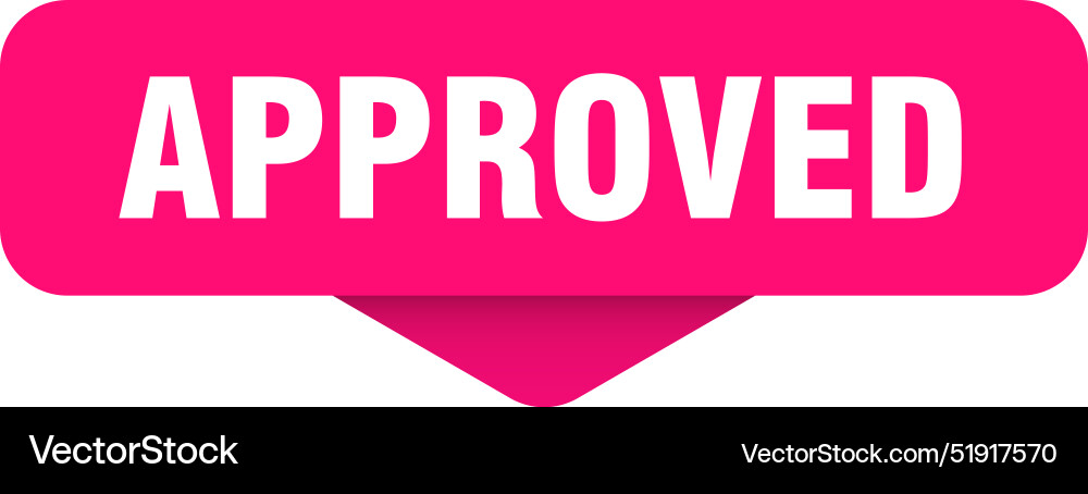 Approved sticker approved sign on transparent Vector Image