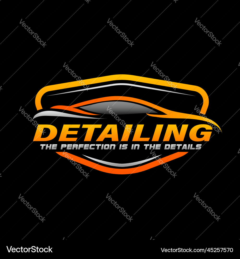 Auto detailing logo design Royalty Free Vector Image