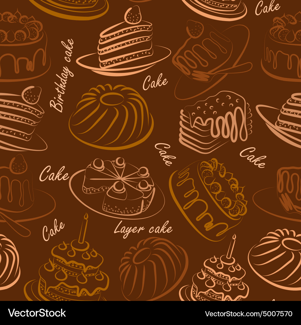 Cakes seamless4 Royalty Free Vector Image - VectorStock