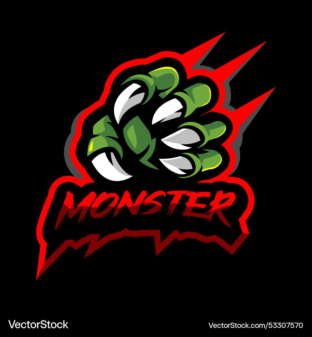 Claw green monster Royalty Free Vector Image - VectorStock
