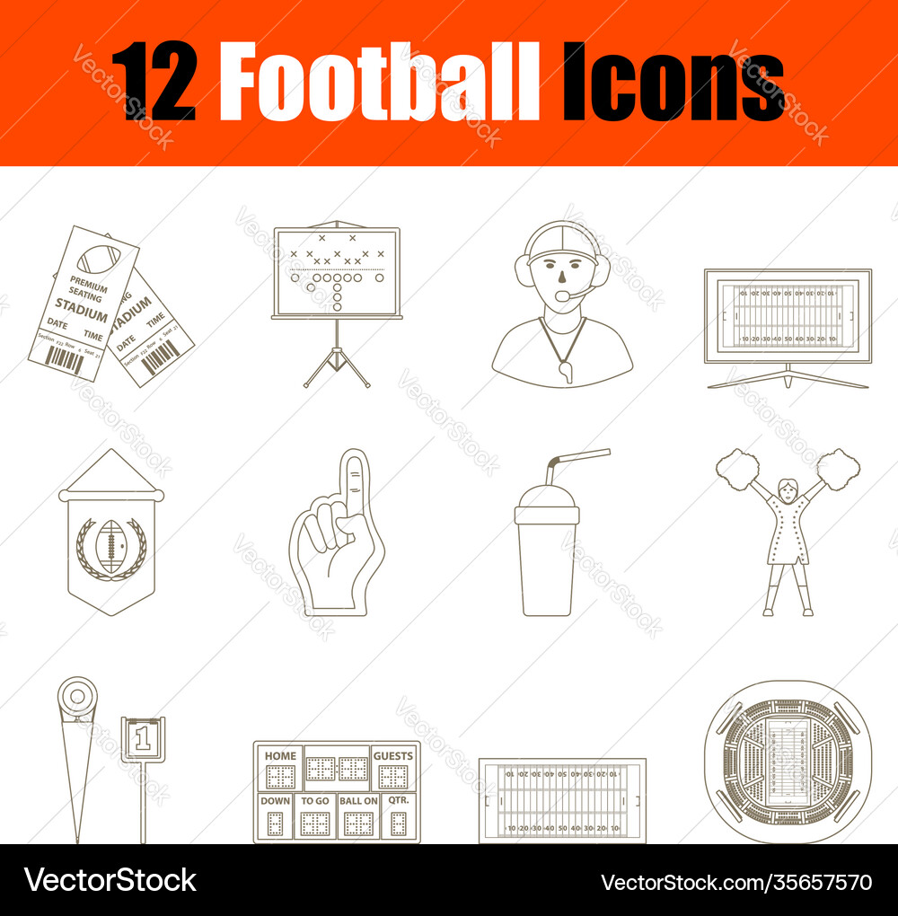 Football icon set Royalty Free Vector Image - VectorStock
