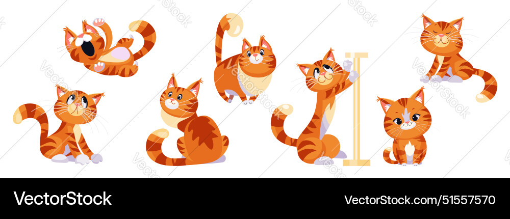 Ginger cartoon cat Royalty Free Vector Image - VectorStock
