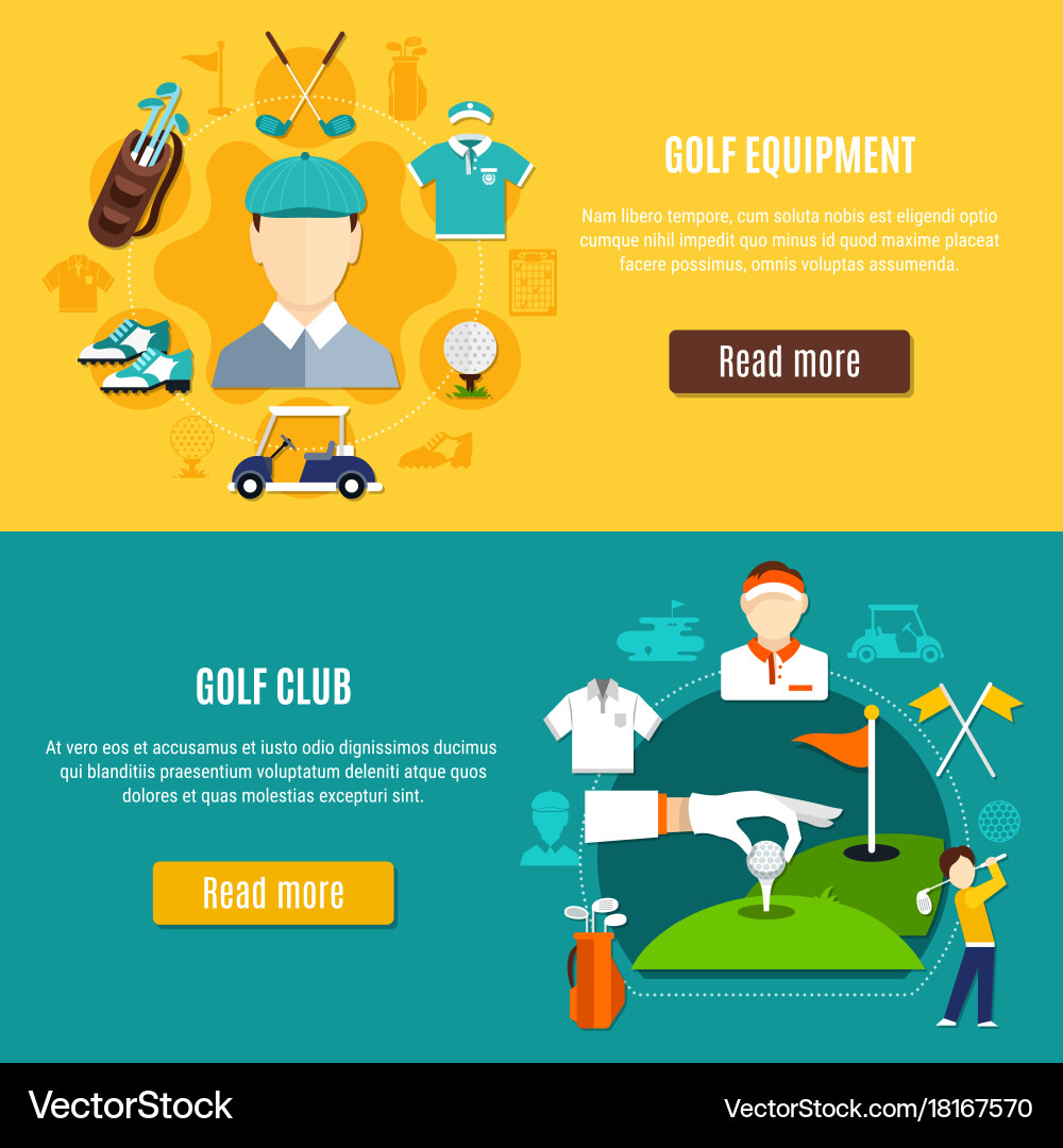 Golf horizontal banners Royalty Free Vector Image