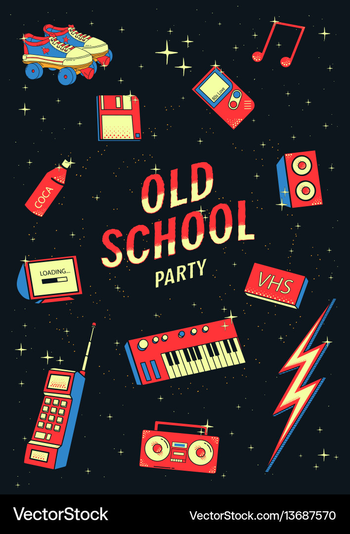 Retro & Disco Elements Set Royalty Free Vector Image