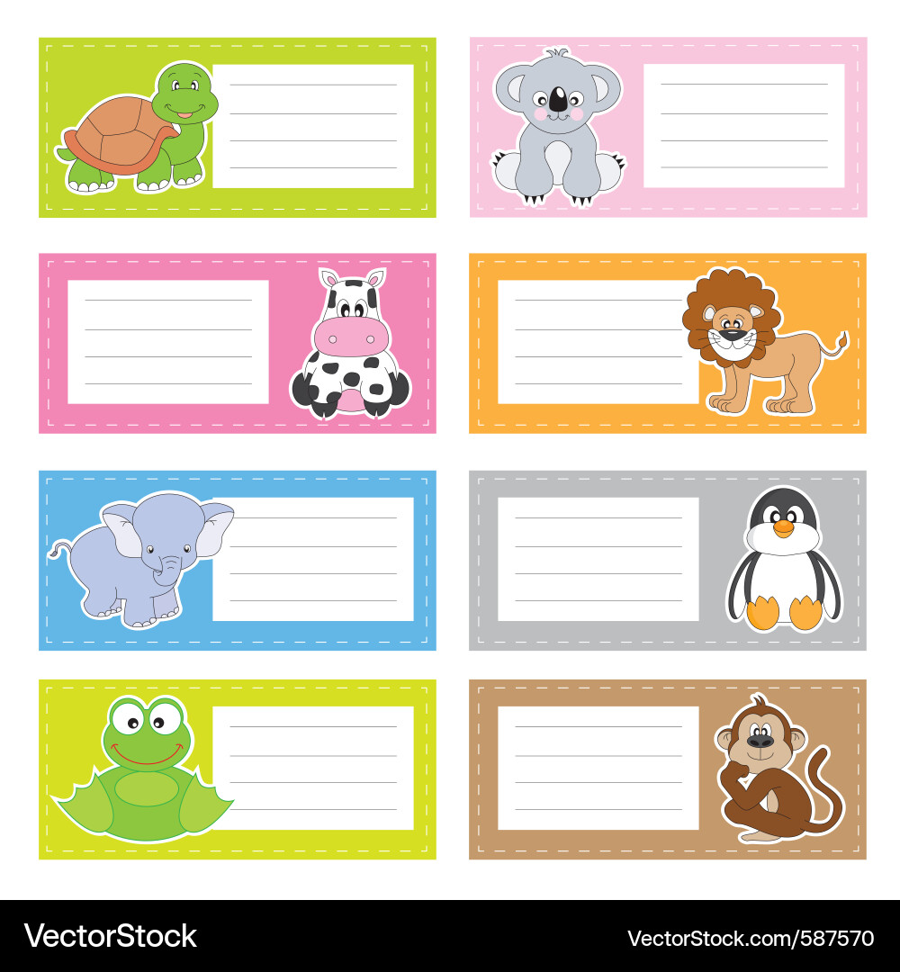 Stickers animals Royalty Free Vector Image - VectorStock
