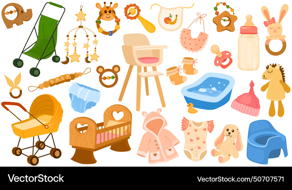 1629 baby set Royalty Free Vector Image - VectorStock