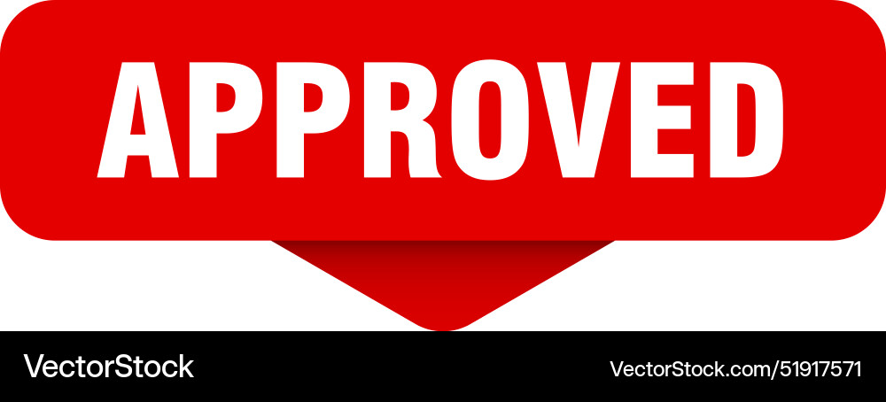 Approved sticker approved sign on transparent Vector Image