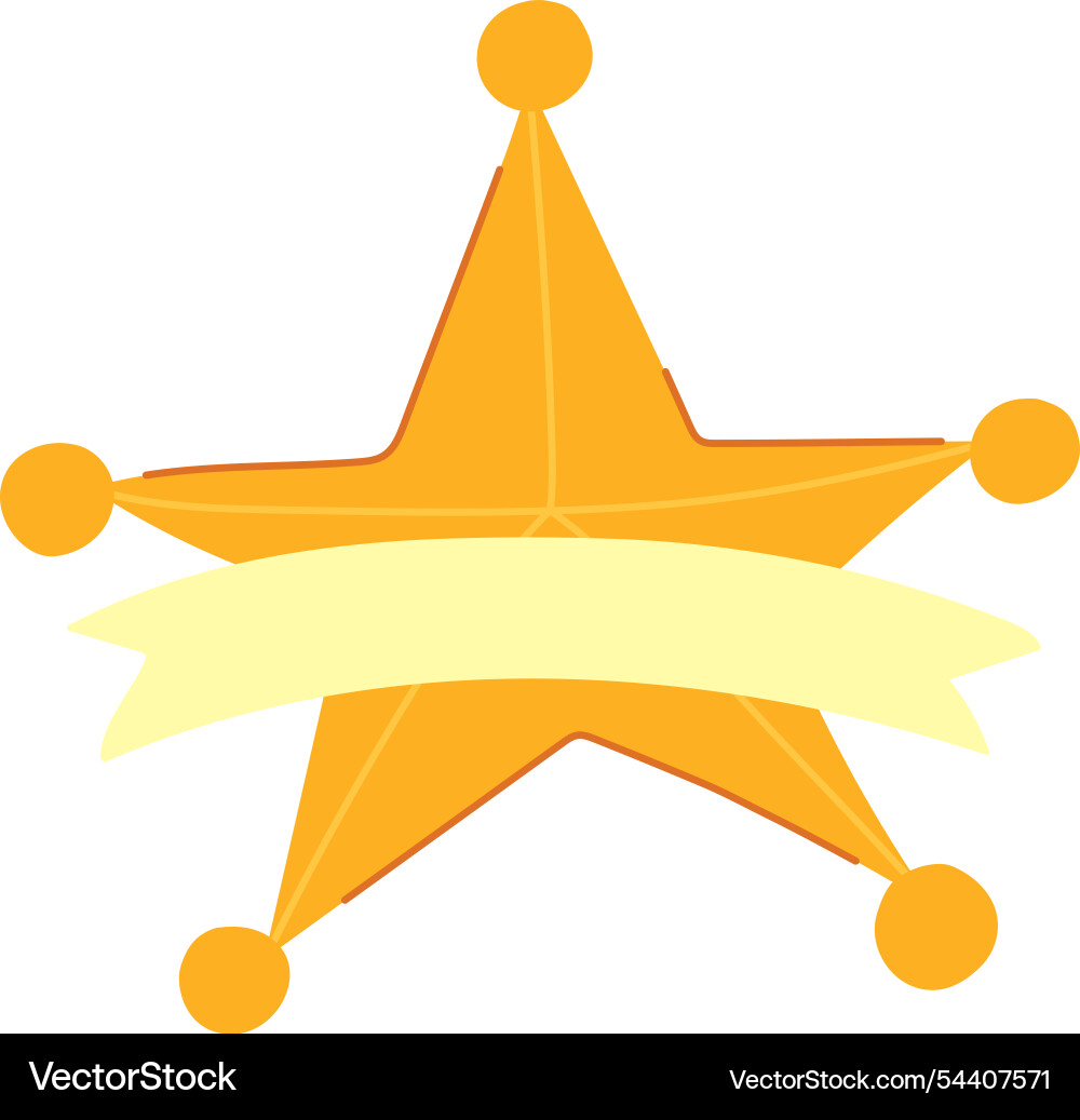 Honor star badge cartoon Royalty Free Vector Image