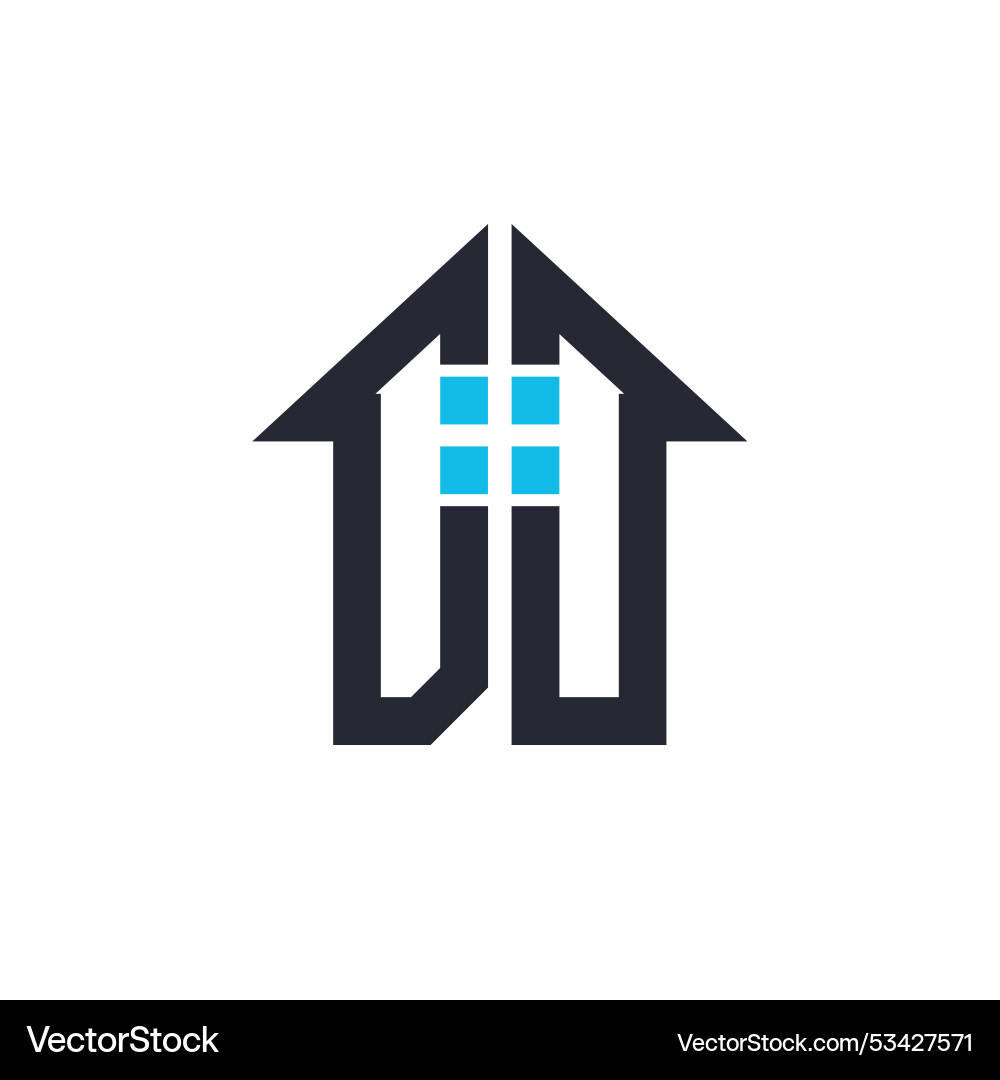 Initials do house logo design creative letter Vector Image