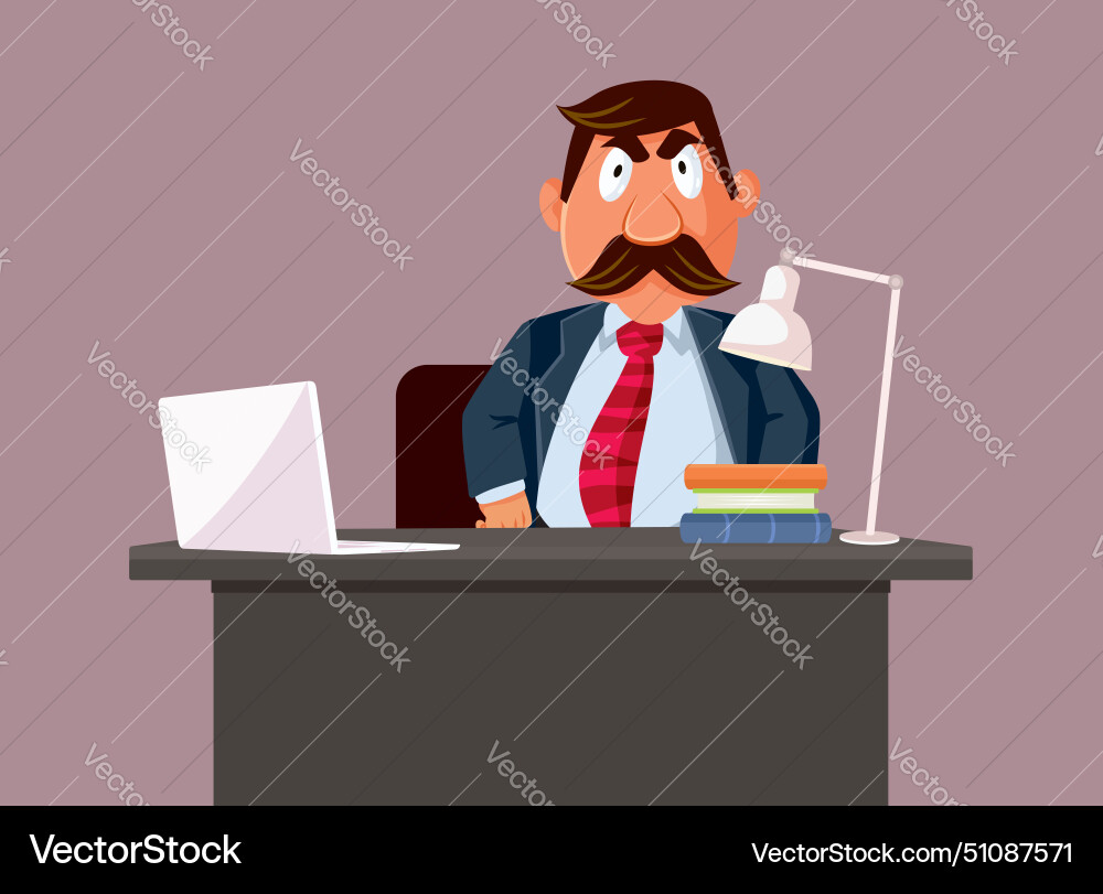Manager being bossy in the office cartoon Vector Image