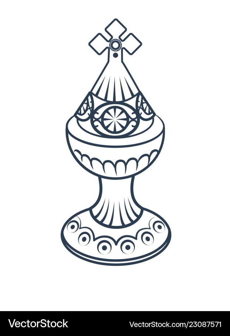 Old black censer hung icon Royalty Free Vector Image