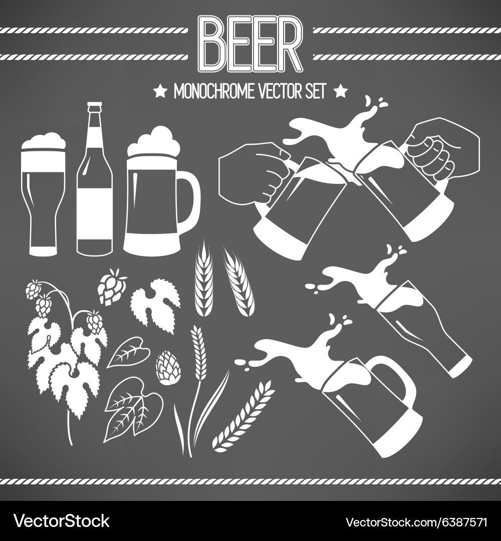 Set of beer Royalty Free Vector Image - VectorStock