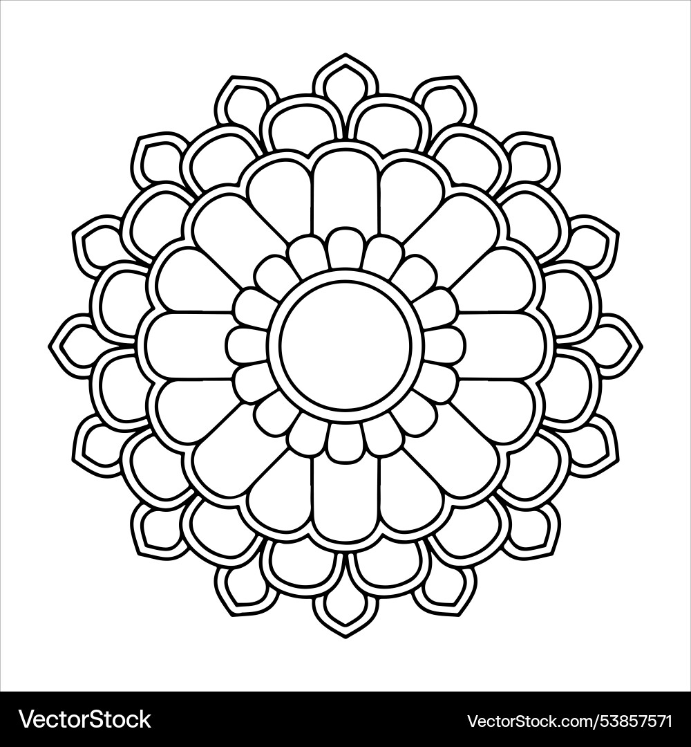 Simple mandala pattern stunning hand-drawn dector Vector Image