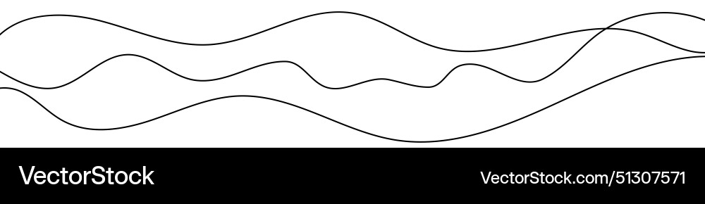 Thin curved wavy lines Royalty Free Vector Image