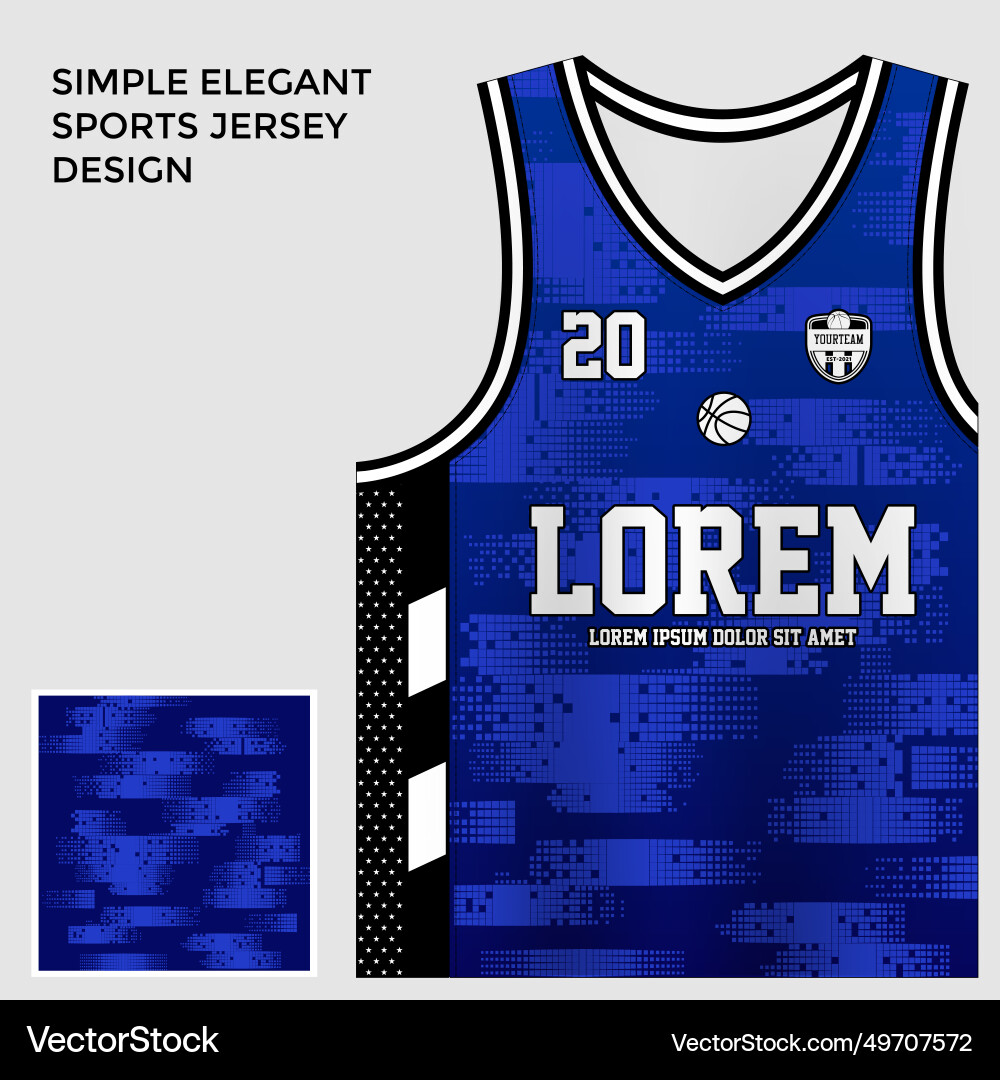 Blue sublimation basketball jersey design 6 Vector Image