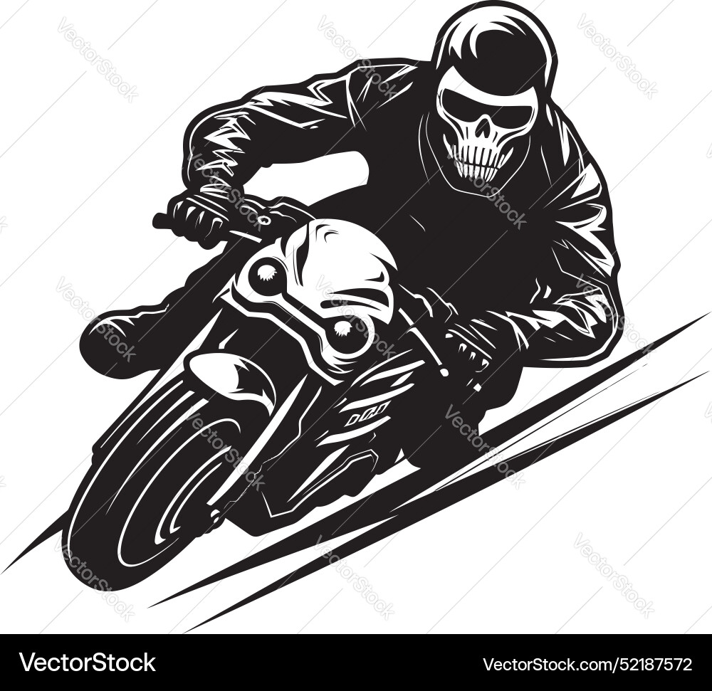 Bone cruisin skeleton riding motorcycle design Vector Image
