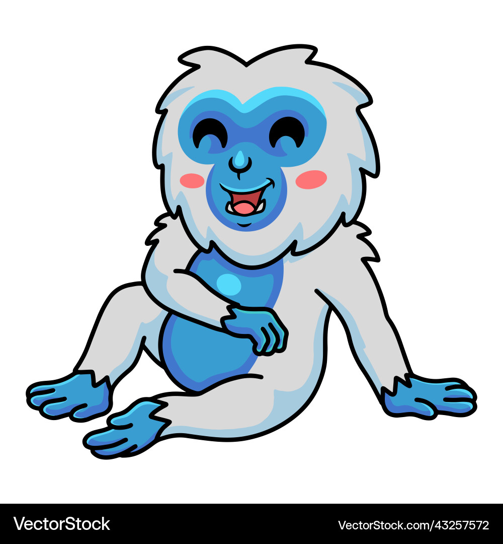 Cute little yeti cartoon sitting Royalty Free Vector Image