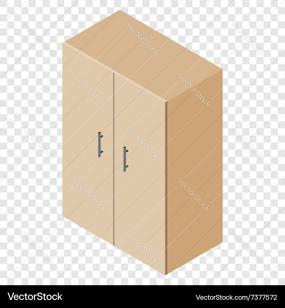 Isometric cupboard wardrobe Royalty Free Vector Image
