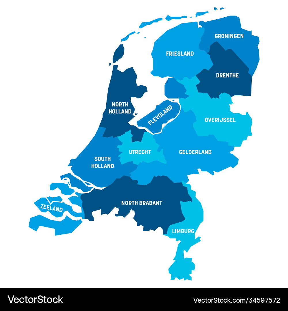 Netherlands - map provinces Royalty Free Vector Image