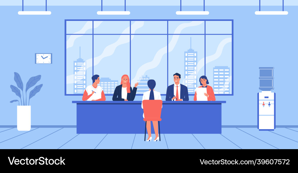 Office job interview composition Royalty Free Vector Image