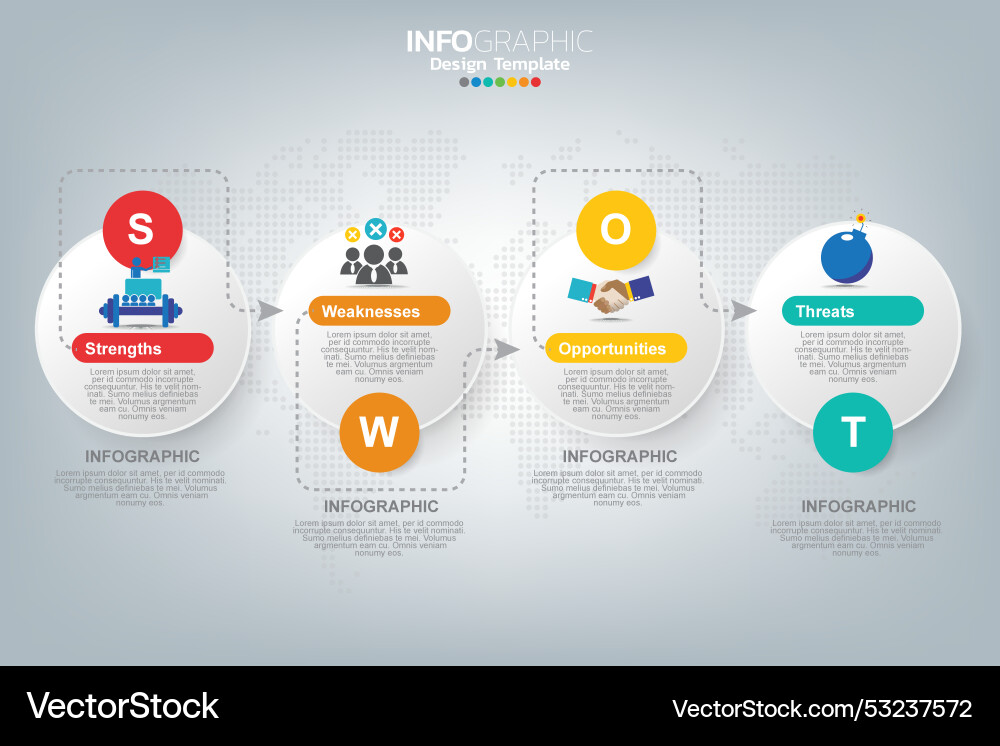 Swot analysis business infographic chart Vector Image