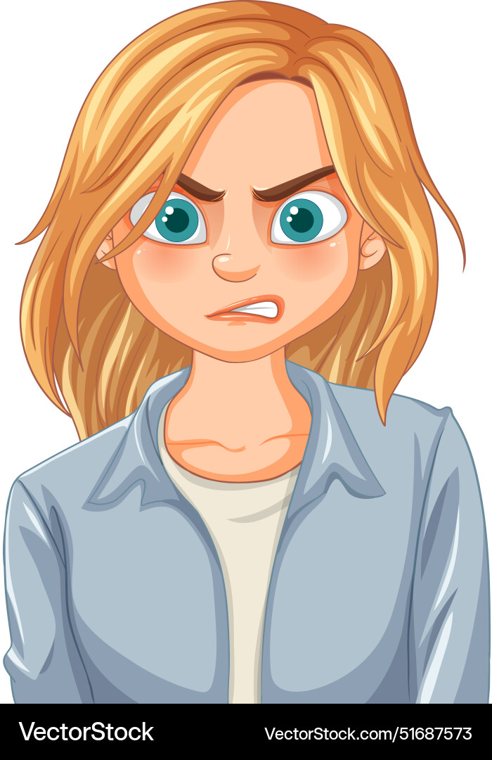 A woman expressing anger Royalty Free Vector Image