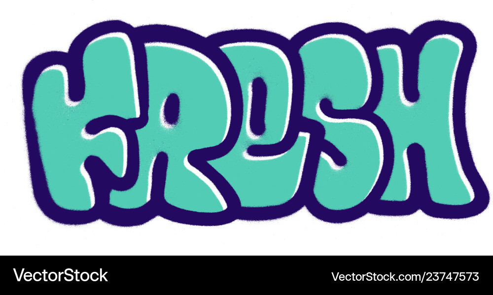 Bubble Graffiti Fonts - Blue & Purple Vector Image