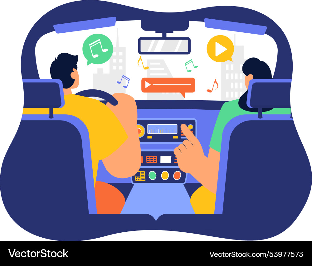 Car audio featuring a musical loudspeakers Vector Image